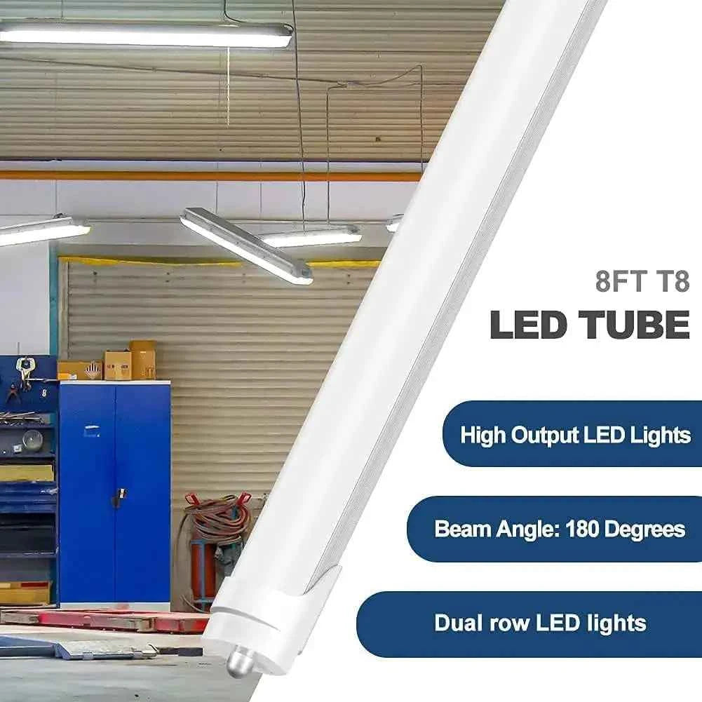 JESLED Dual Row 8FT Single Pin LED Bulbs 50W Frosted | FA8 LED Tubes ...