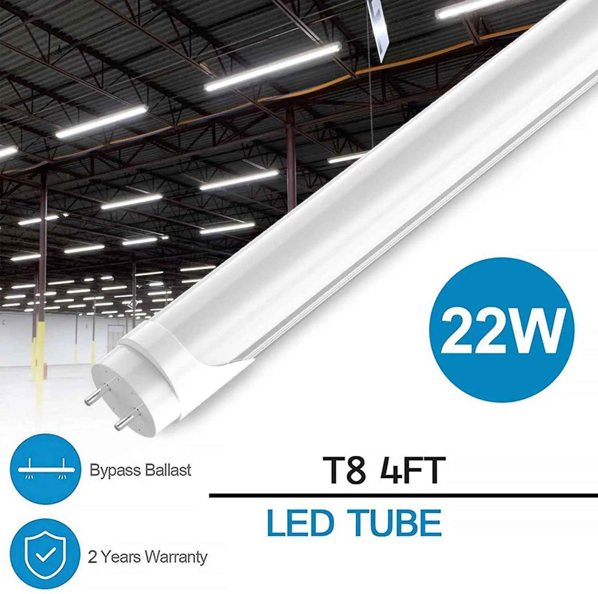 JESLED Single Row T8 LED Bulbs 22W 4FT | G13 Base LED Tube Light ...
